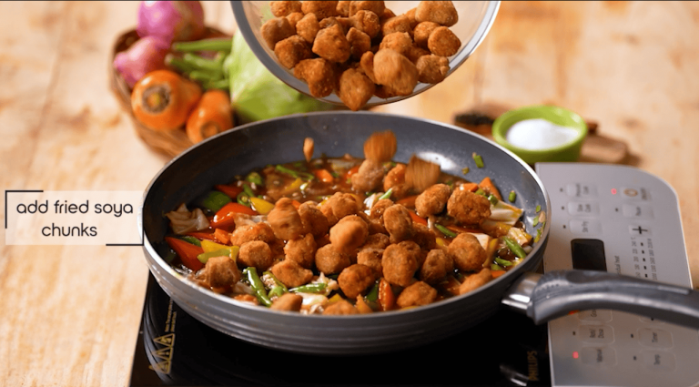 Easy To Make Soya Chilli Recipe with Soya Chunks